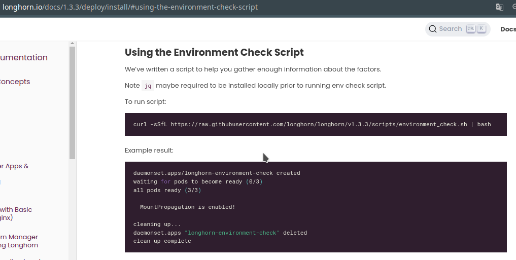 [BUG] Update the Longhorn document in Using the Environment Check Script · Issue #4450 ...