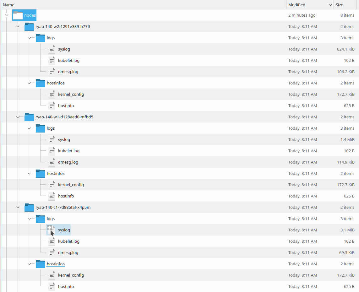 [IMPROVEMENT] Support bundle collects dmesg, syslog and related information of longhorn nodes ...