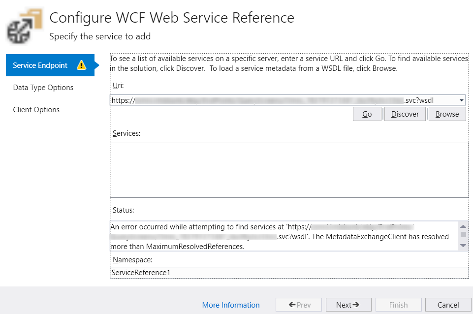 VS2017 15.5.2 WCF Web Service Reference Provider Error ...