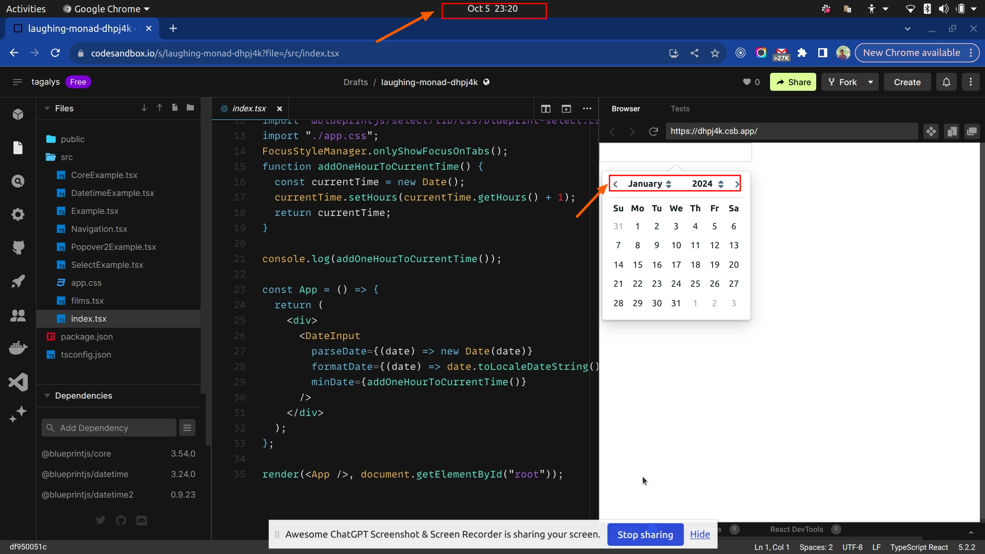 The minDate property of DateInput not working in ideal way during the end of the day · Issue ...