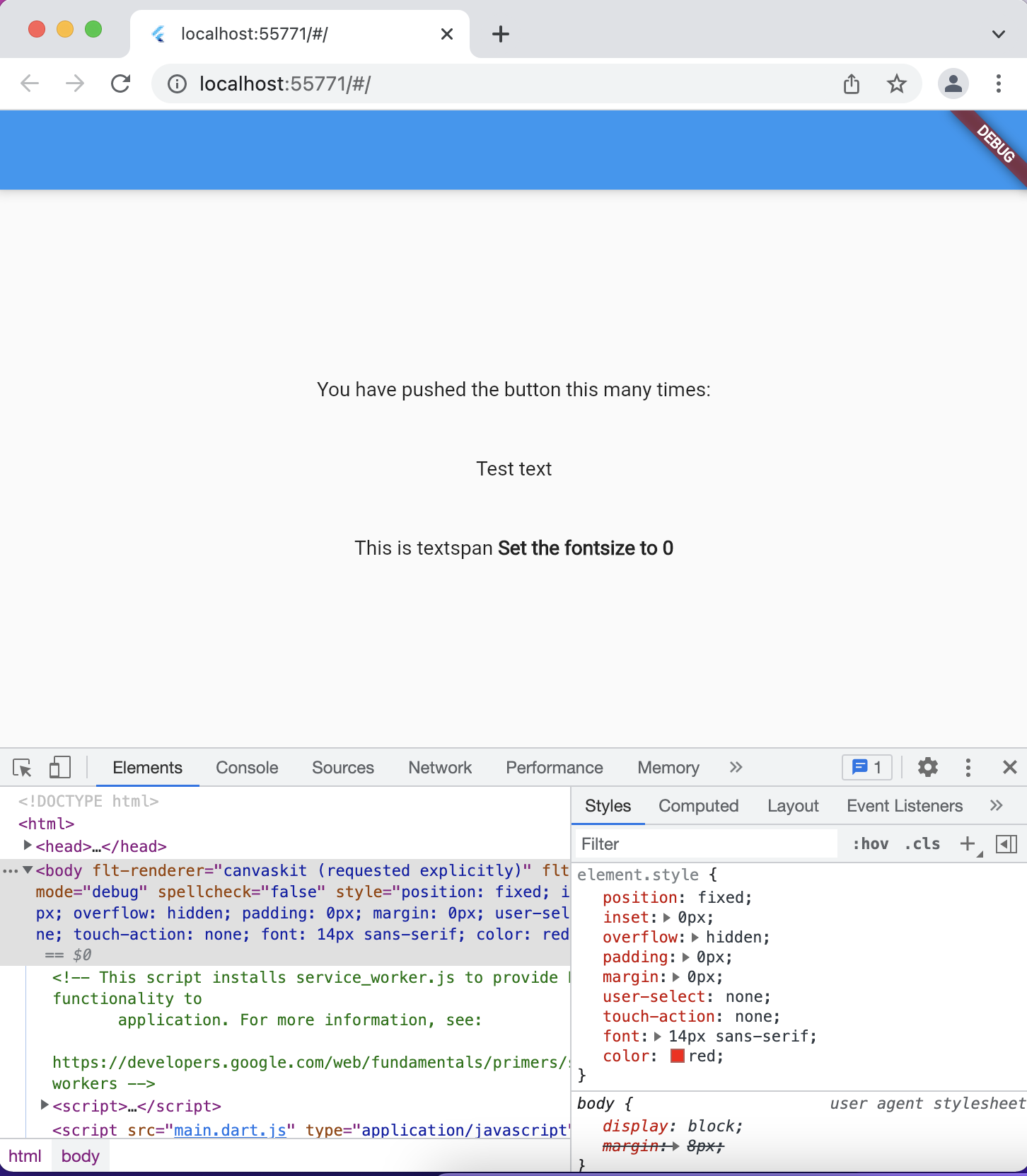 [web] Text is rendered when a font size is zero in canvaskit · Issue #75837 · flutter/flutter ...