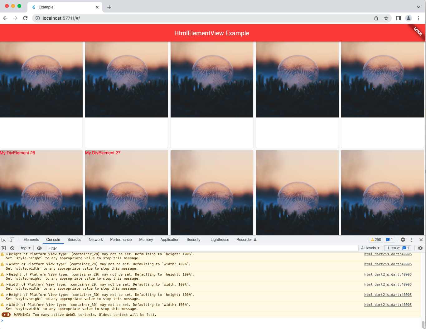 Web `flutter Restoring Webgl Context` Logs In Console While Rendering Canvaskit · Issue