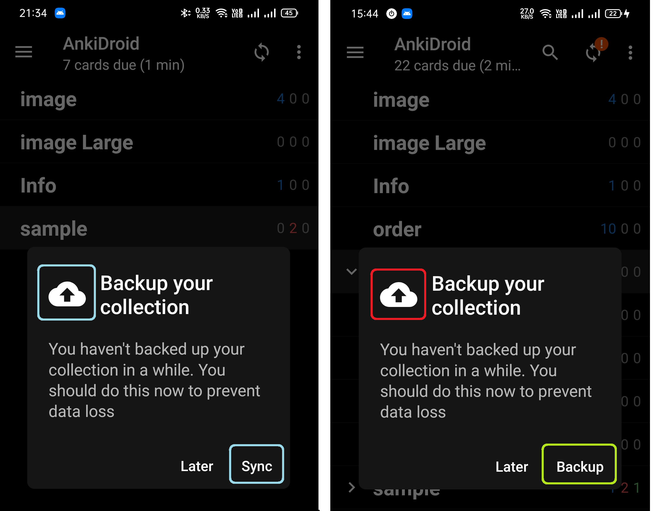 The current icon for the backup suggestion dialog box is misleading if the user doesn't use the ...