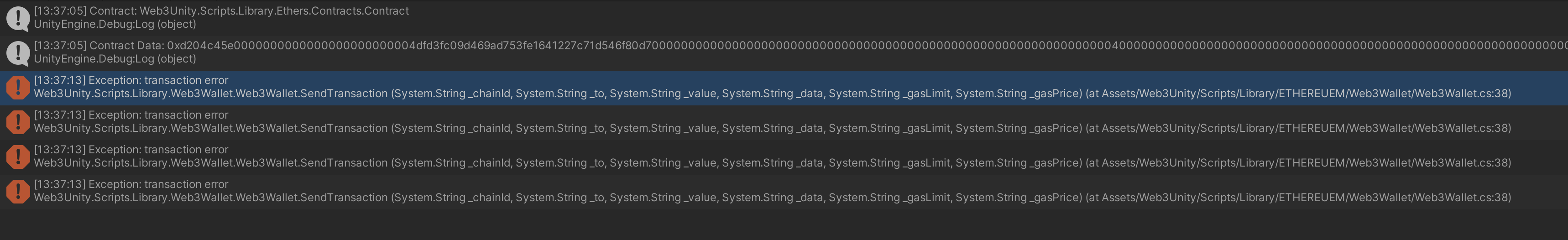 [V2] Transfer 721 is showing Transaction Denied · Issue #276 · ChainSafe/web3.unity · GitHub