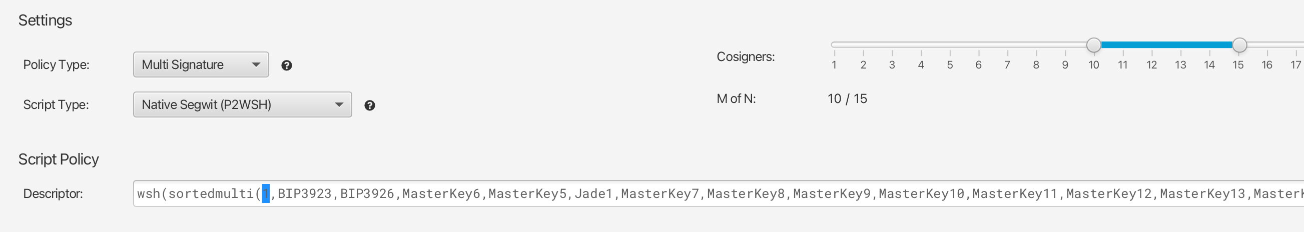 Bug: Descriptor incorrect for m-of-n where m is greater than 9 · Issue #1035 · sparrowwallet ...