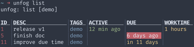 GitHub - Bherzet/unfog-cli: ⏱ A simple task & time manager, written in Haskell.