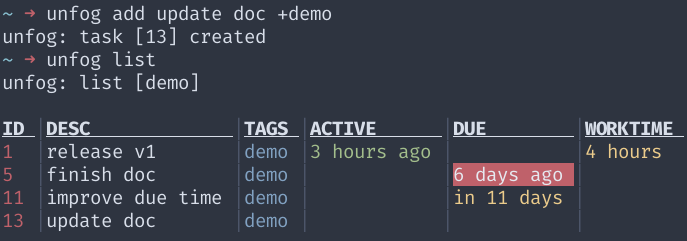 GitHub - Bherzet/unfog-cli: ⏱ A simple task & time manager, written in Haskell.