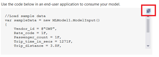 Consume page code not selectable · Issue #1314 · dotnet/machinelearning-modelbuilder · GitHub