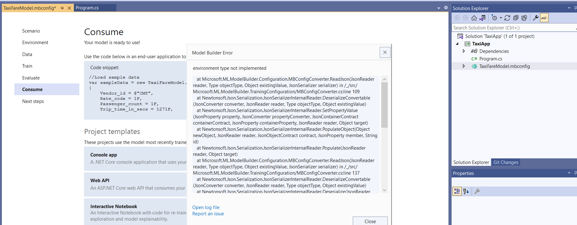 Error when trying to add Notebook from Model Builder · Issue #1804 · dotnet/machinelearning ...