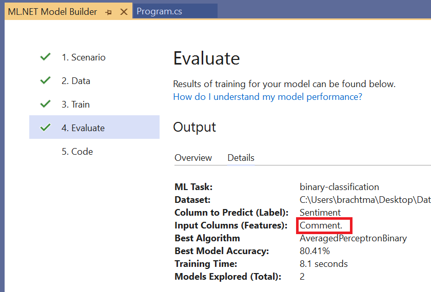 extra period at the end of Features in Details of Evaluate · Issue #372 · dotnet/machinelearning ...