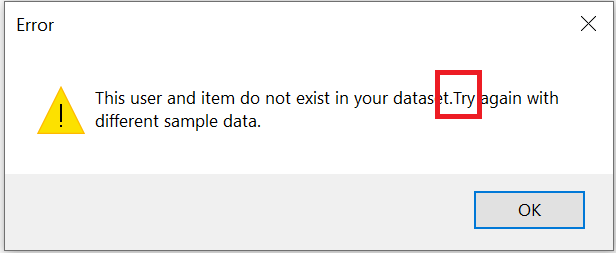 Try it out - user / item do not exist errors · Issue #442 · dotnet/machinelearning-modelbuilder ...