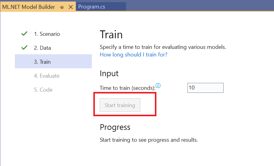 Local training - Start training button disabled · Issue #495 · dotnet/machinelearning ...
