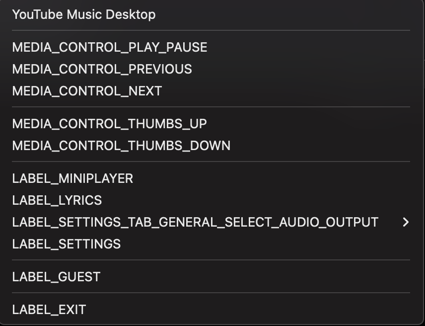 Text labels on dock dropdown are using raw label values · Issue #995 · ytmdesktop/ytmdesktop ...