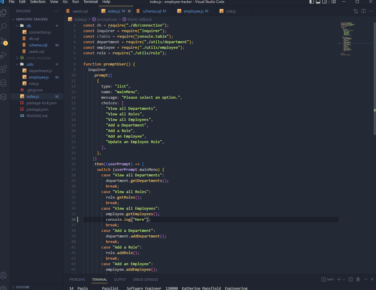 GitHub - NTParker/employee-tracker