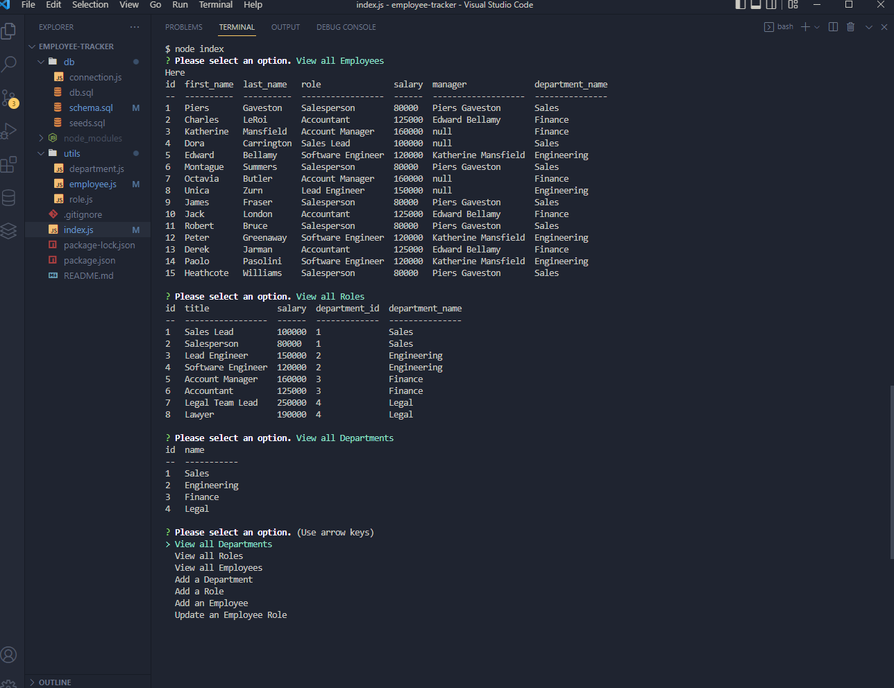 GitHub - NTParker/employee-tracker