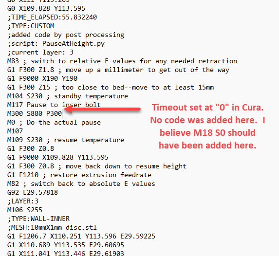 Pause at Height, Disarm timeout set at "0" doesn't override "#define DEFAULT_STEPPER_DEACTIVE ...