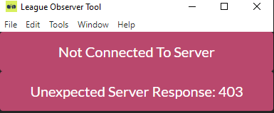 [BUG] Cannot connect to server and LCU · Issue #8 · RCVolus/league-observer-tool · GitHub