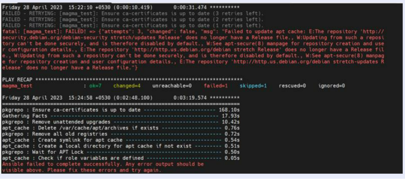 Ansible Provisioning Of S1ap Tester Vm Fails When Using Branch V18 Due To Lldb Package Is