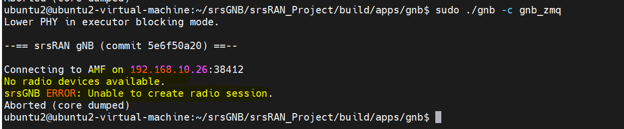 Getting error while running srsgnb · srsran srsRAN_Project · Discussion #235 · GitHub