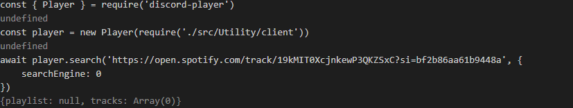 Player won't play Spotify music · Issue #1341 · Androz2091/discord-player · GitHub