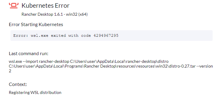 Wsl2 Kernel Missing On Clean Windows With Rancher Desktop Install · Issue 3349 · Rancher