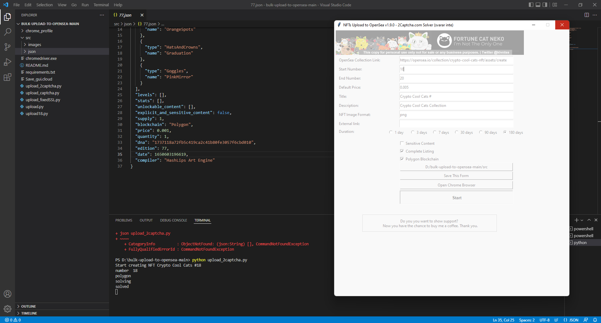 Nothing happens · Issue #175 · infotrex/bulk-upload-to-opensea · GitHub