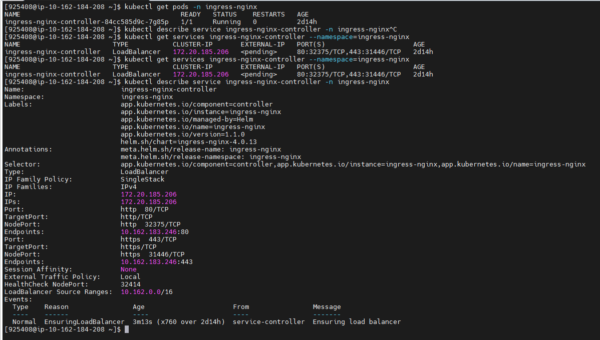 msg": "Failure when executing Helm command. Exited 1.\nstdout: Release "ingress-nginx" does not ...