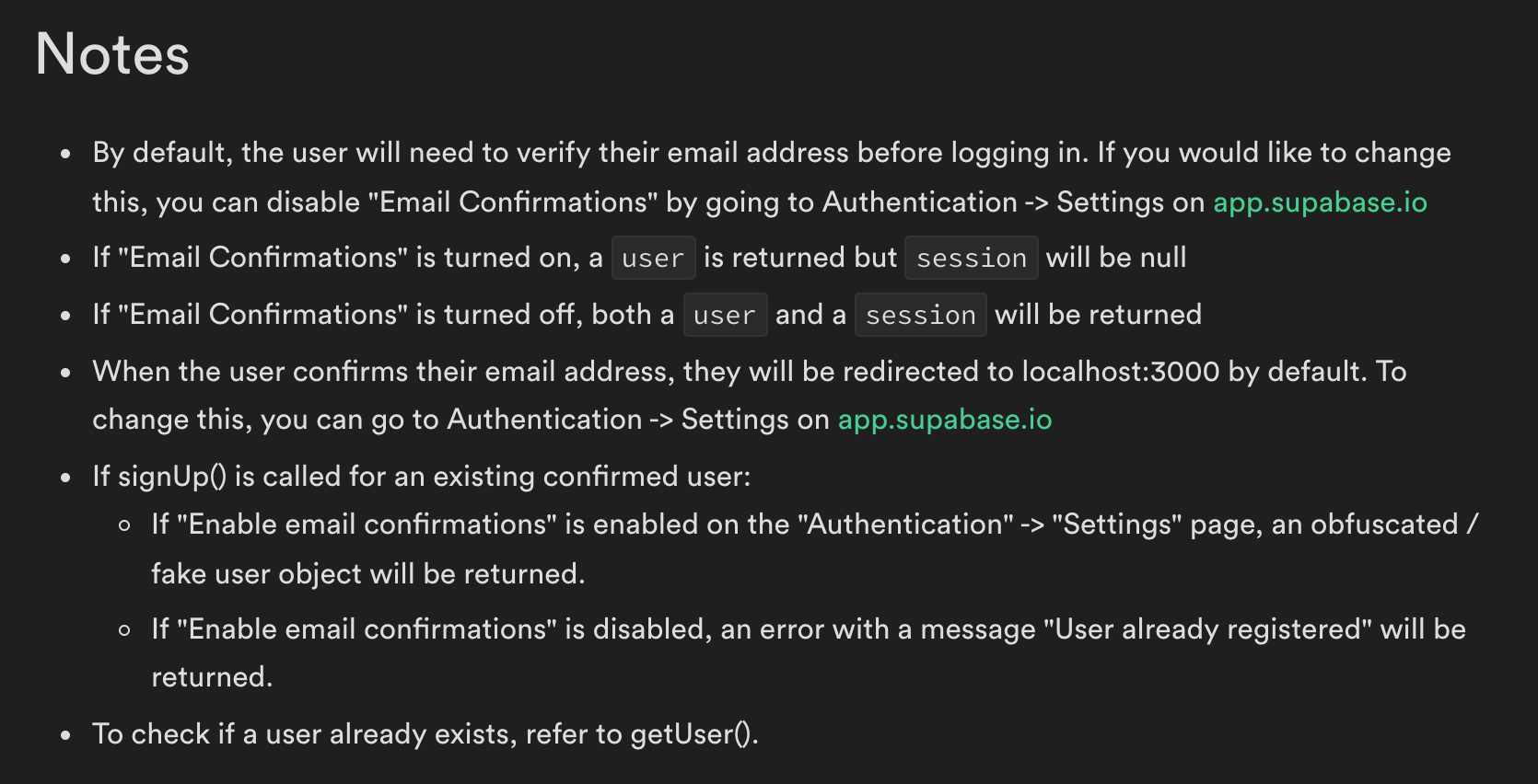 Auth email confirmation message will not display · Issue #319 · supabase/ui · GitHub