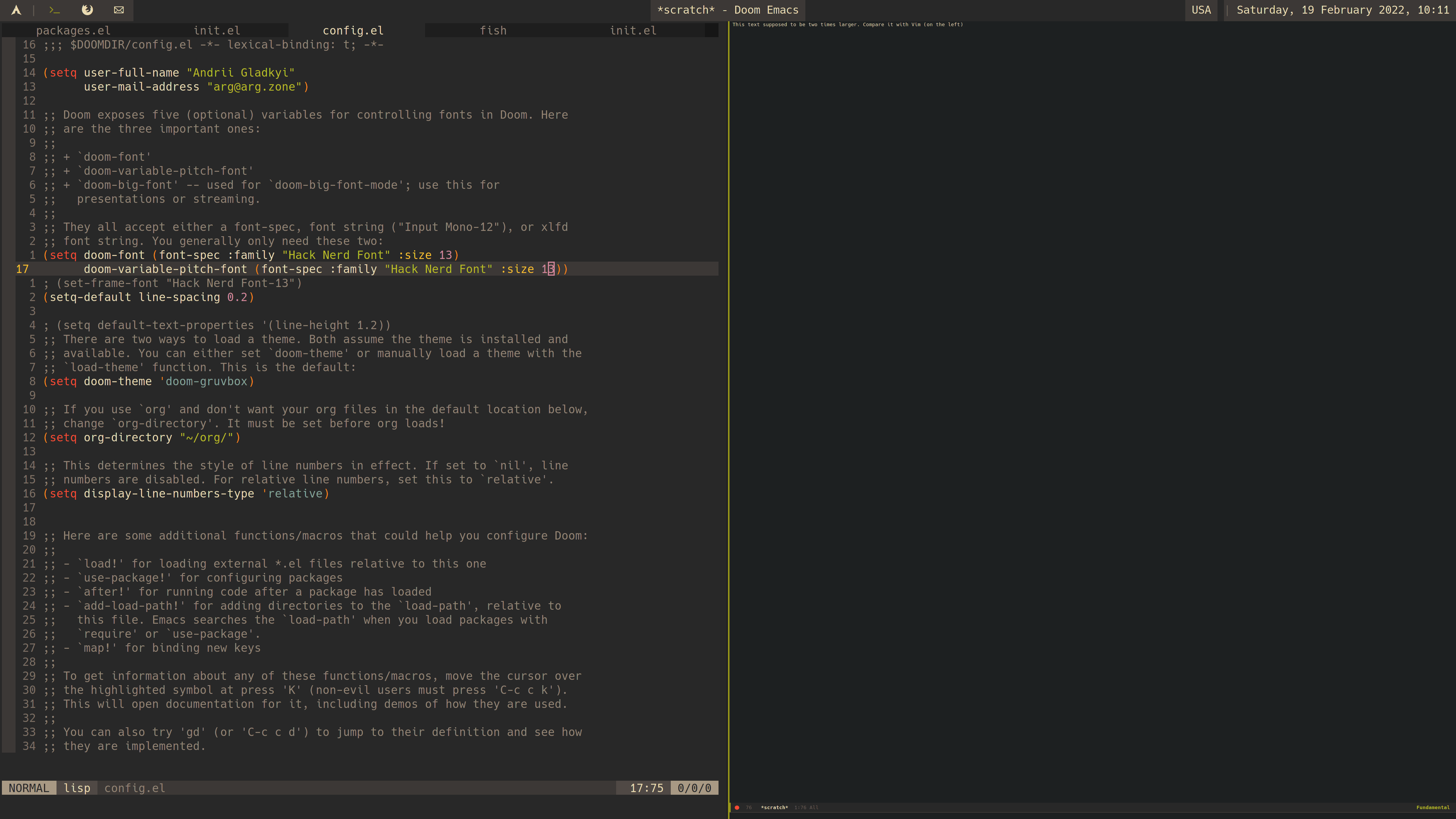 DPI settings are not respected by "setq doom-font" · Issue #6131 · doomemacs/doomemacs · GitHub
