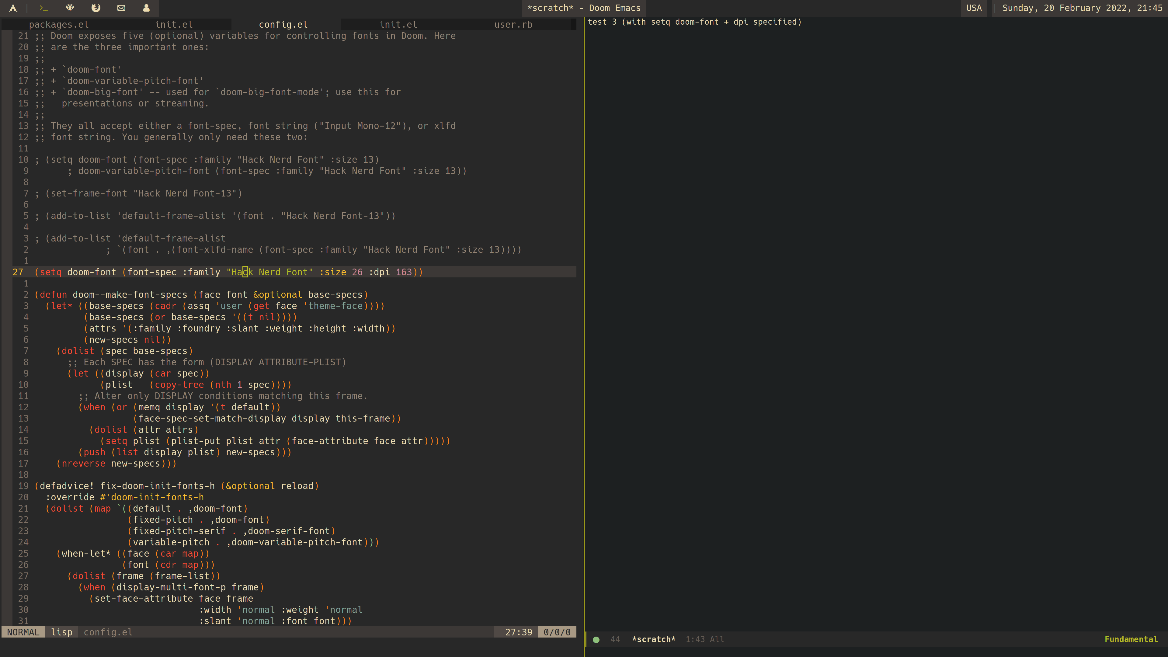 DPI settings are not respected by "setq doom-font" · Issue #6131 · doomemacs/doomemacs · GitHub