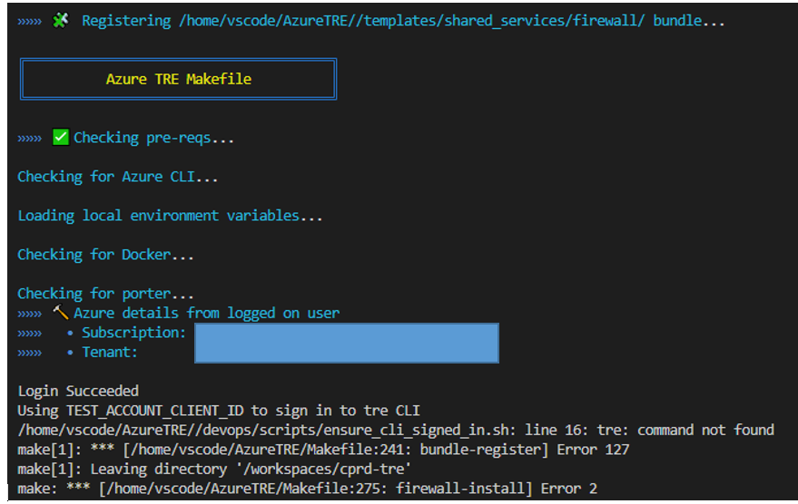 Unable registering firewall bundle · Issue #2982 · microsoft/AzureTRE · GitHub
