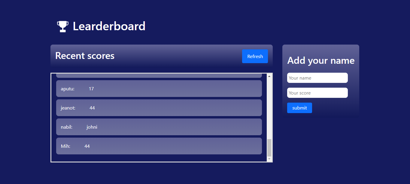 GitHub - tarikbouari/LeaderBoard-App