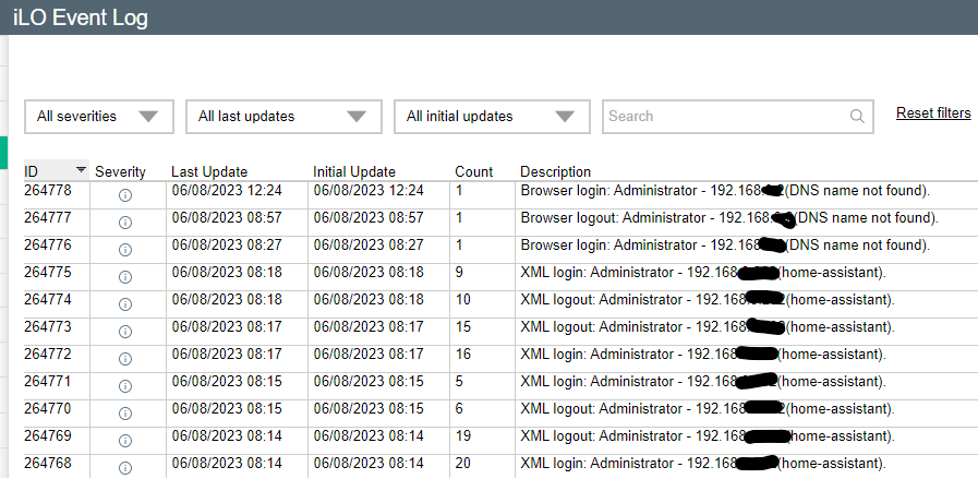 HP iLO sensors no longer updating since last couple of upgrades · Issue ...