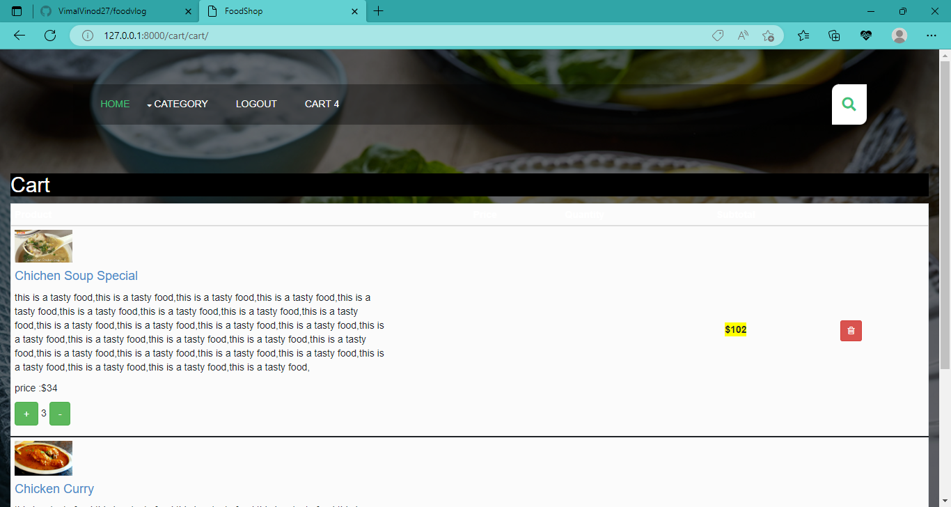 GitHub - VimalVinod27/foodvlog
