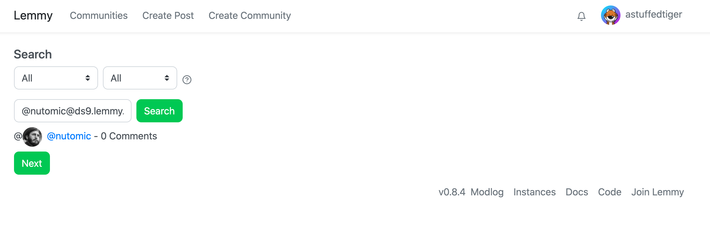 Search result for remote user links to local user · Issue #74 · LemmyNet/lemmy-ui · GitHub