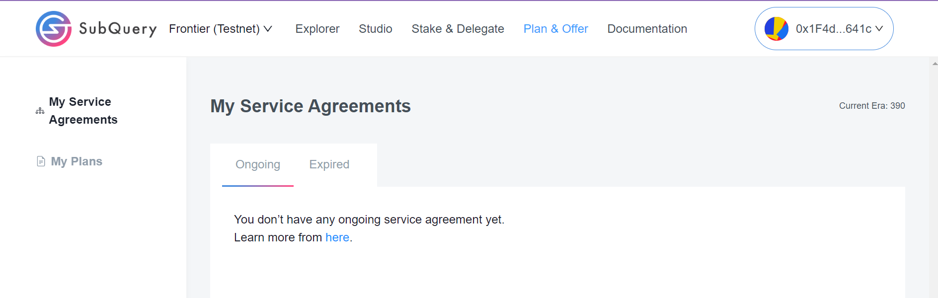Service agrement and Delegator page not displaying as expected. · Issue #948 · subquery/subql ...