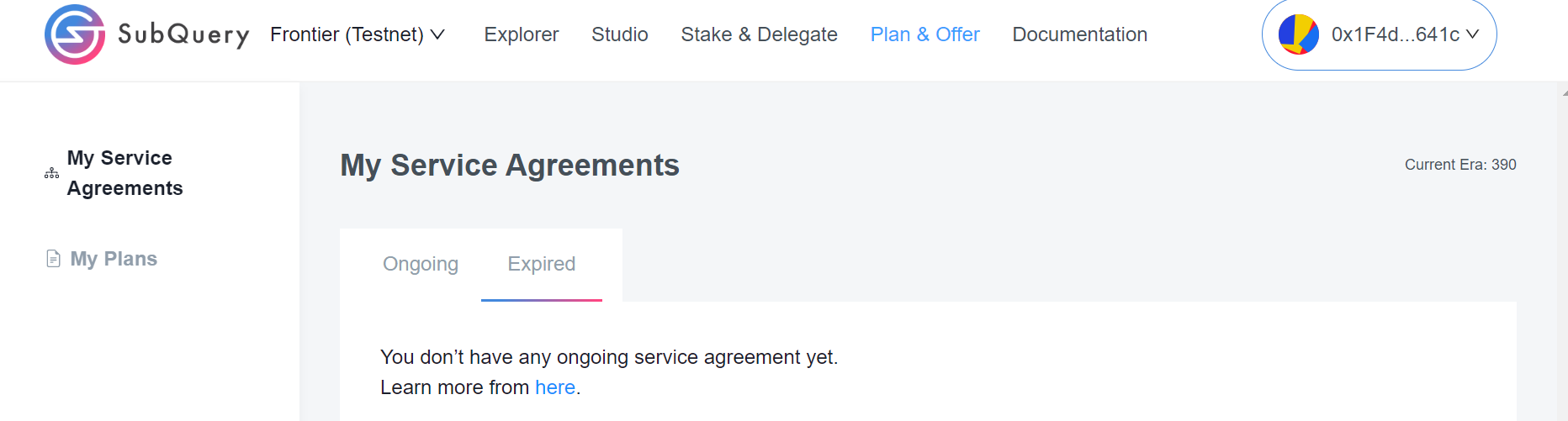 Service agrement and Delegator page not displaying as expected. · Issue #948 · subquery/subql ...