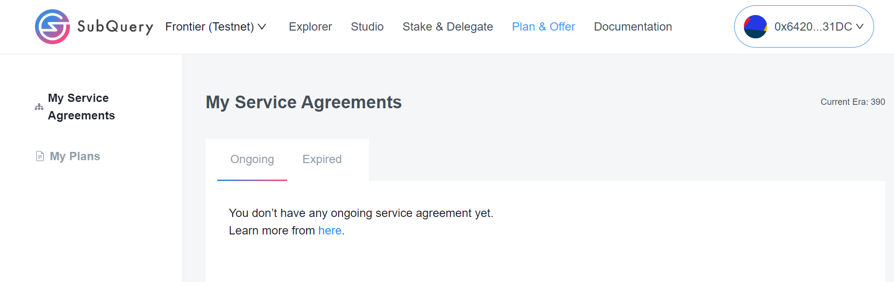 Service agrement and Delegator page not displaying as expected. · Issue #948 · subquery/subql ...