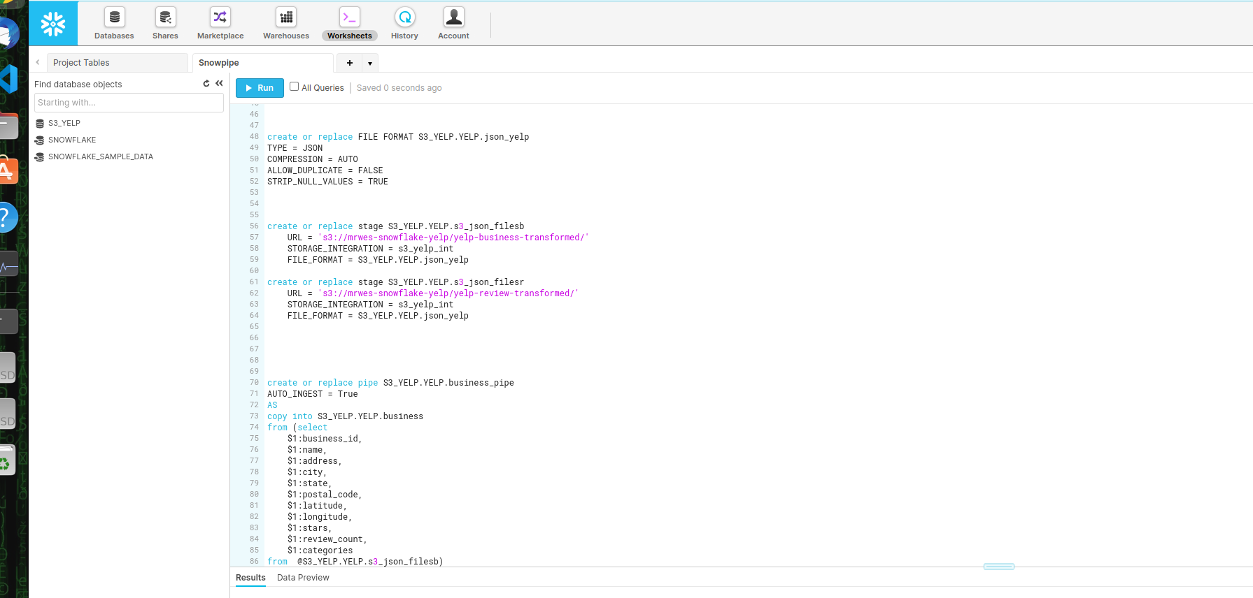 Github Mrwes23aws Snowflake Etl Pipeline An Etl Pipeline Created Using Aws And Snowflake