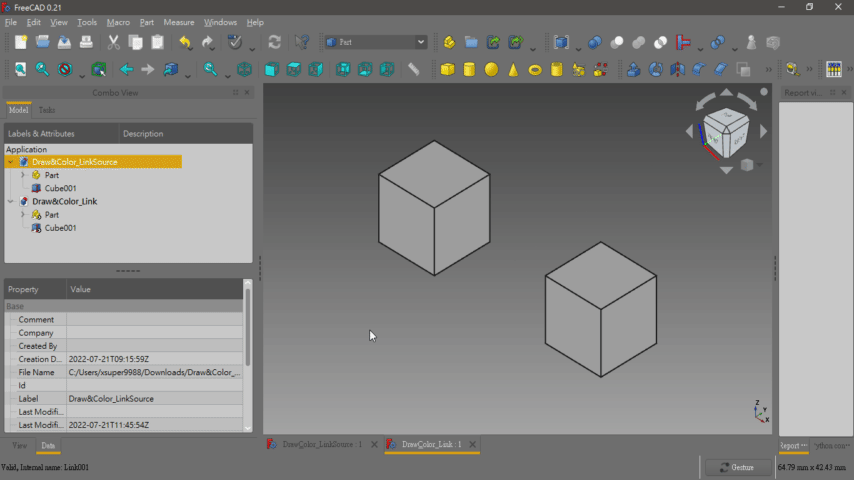 Part: External Link to a Part will not adopt the Std_DrawStyle Wireframe override · Issue #7245 ...
