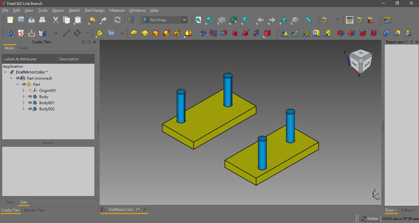  Feature Re When Using Draft To Mirror A Part Can Keep The Same Color about FreeCAD 