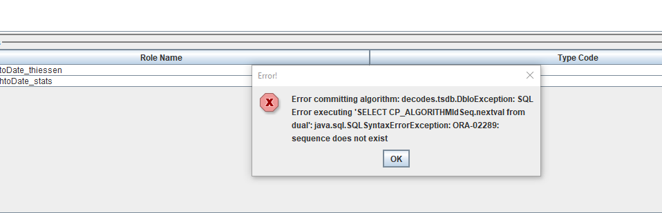 Unable to save/create new algorithm in computation editor - client OPENDCS 7.0.4 - ORA-02289 ...