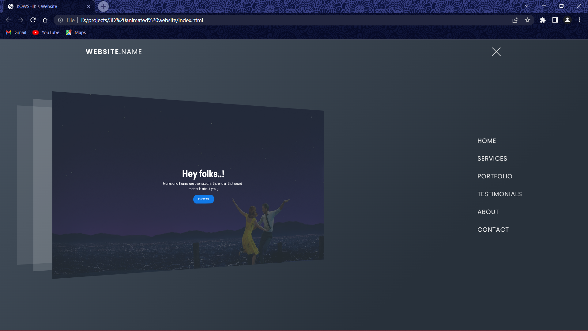 GitHub - Kowshik-me/3d-animatedweb: simple 3D animated website where ...