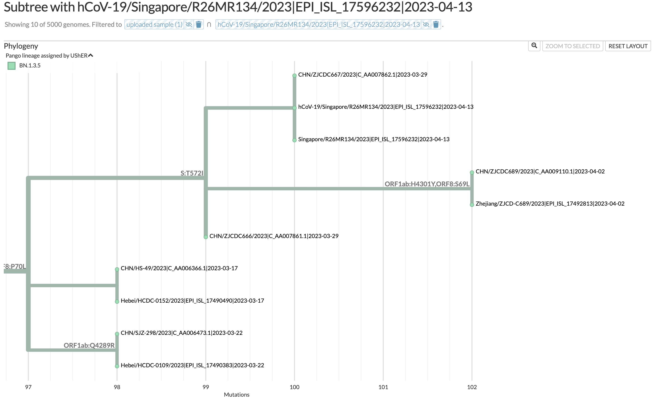 BN.1.3.5 mini-saltation(8 nuc/6 aa) in China (29 seqs, 2 countries ...