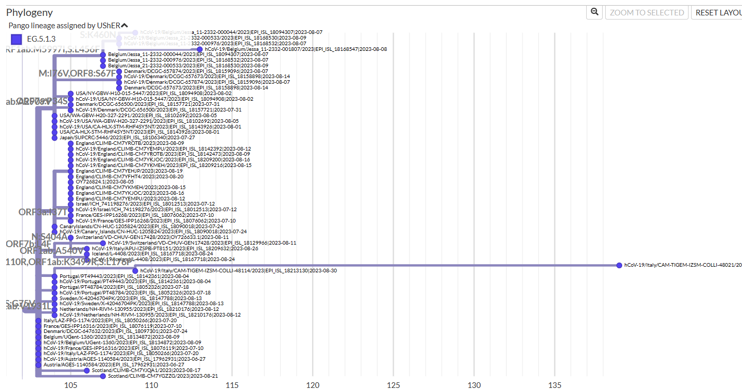EG.5.1.3+S:G75V(34 seqs, 14 countries) · Issue #2249 · cov-lineages/pango-designation · GitHub