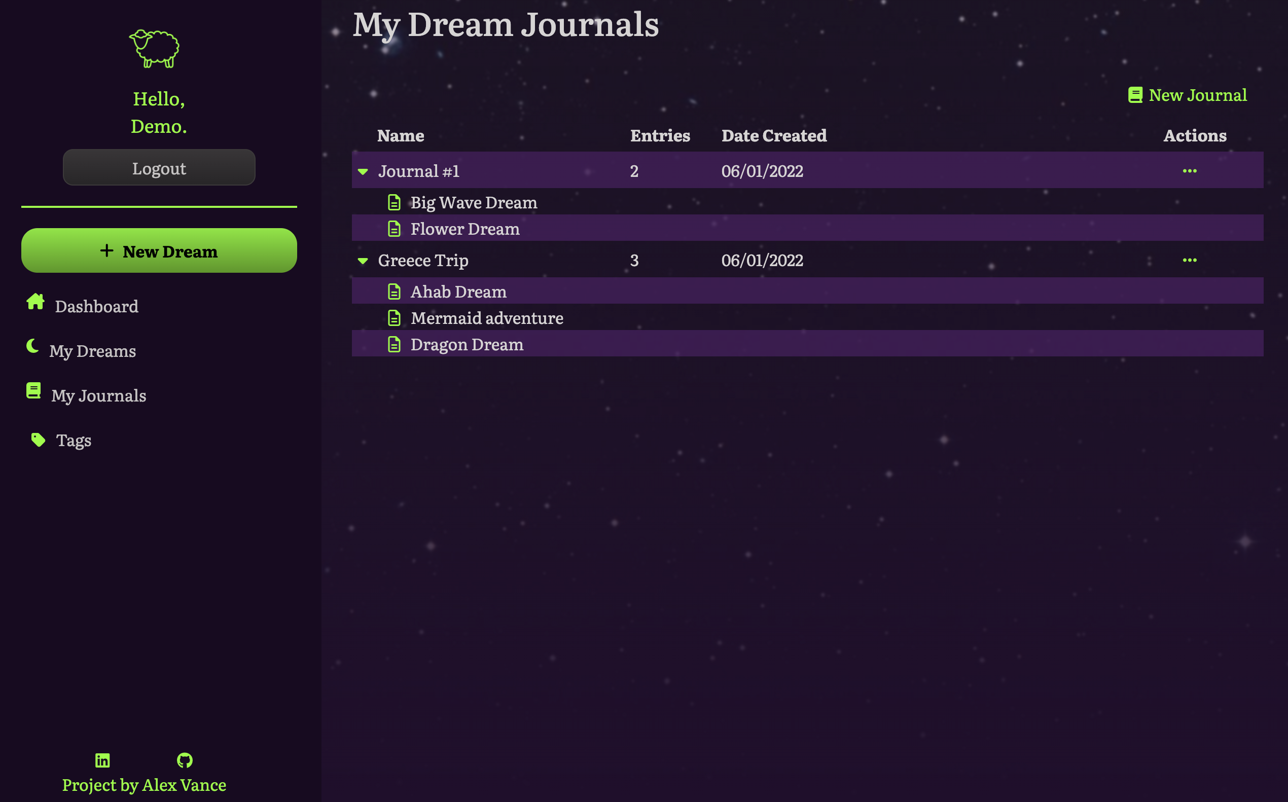 GitHub - alexvance9/dreamy-note: A Dream Journal app modeled after Evernote