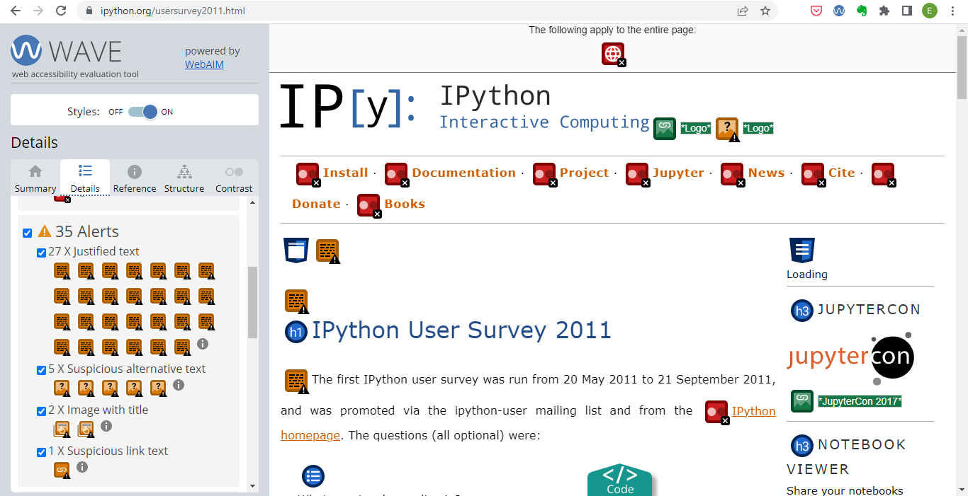 Accessibility: https://ipython.org/usersurvey2011.html · Issue #124 · jupyterhub/outreachy · GitHub
