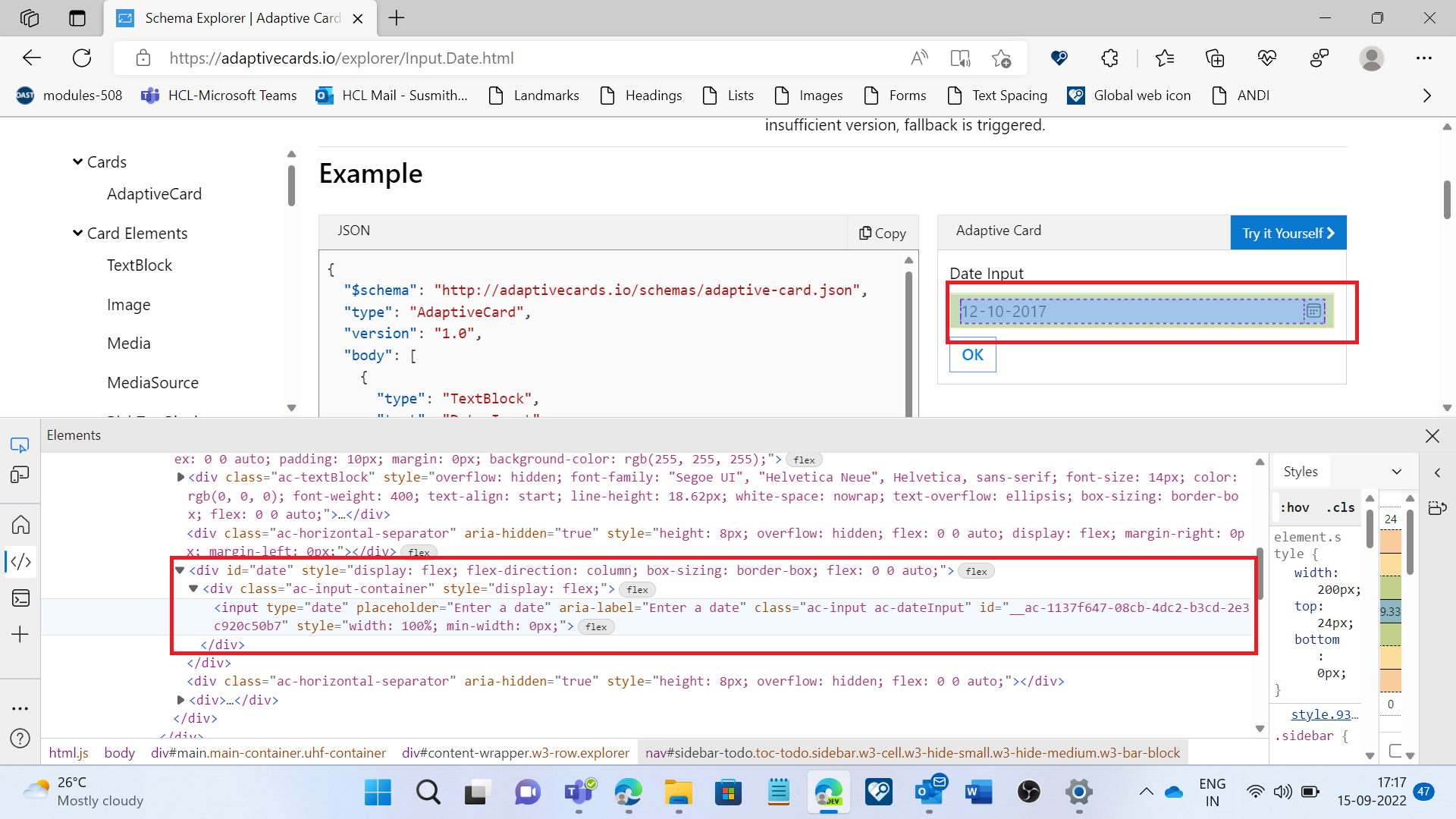 [Adapter Cards-Schema Explorer]: Tool tip is missing for Date and Time icons present under the ...