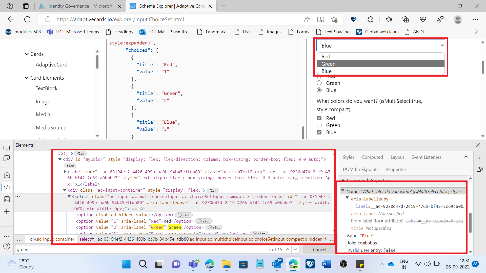 {Linked:Bug43225590; LinkedBug}[Voice access - Adaptive Cards]: Voice access user is not able to ...