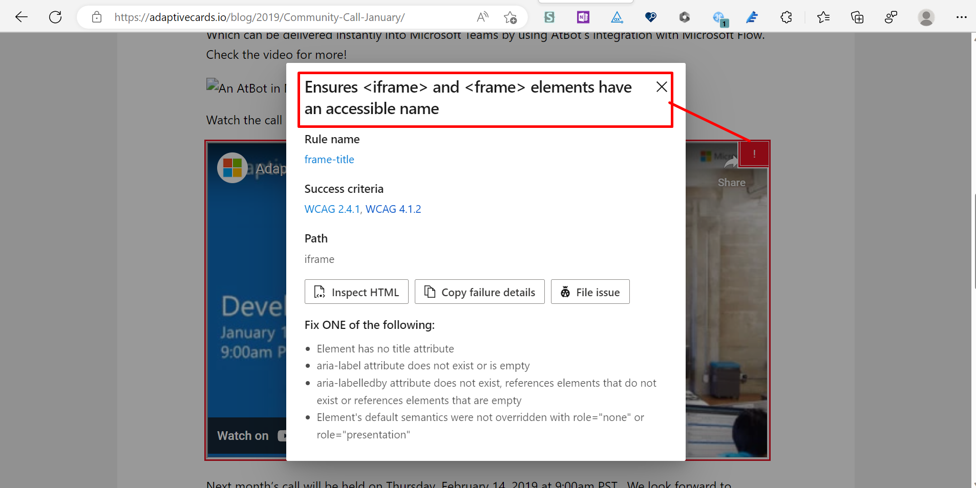 [Adaptive Cards> Community Call - January 10, 2019]: Ensures and ...